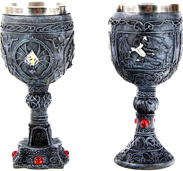 Metal Goblet with Dragons Set of 2 assorted – Carolina Trading