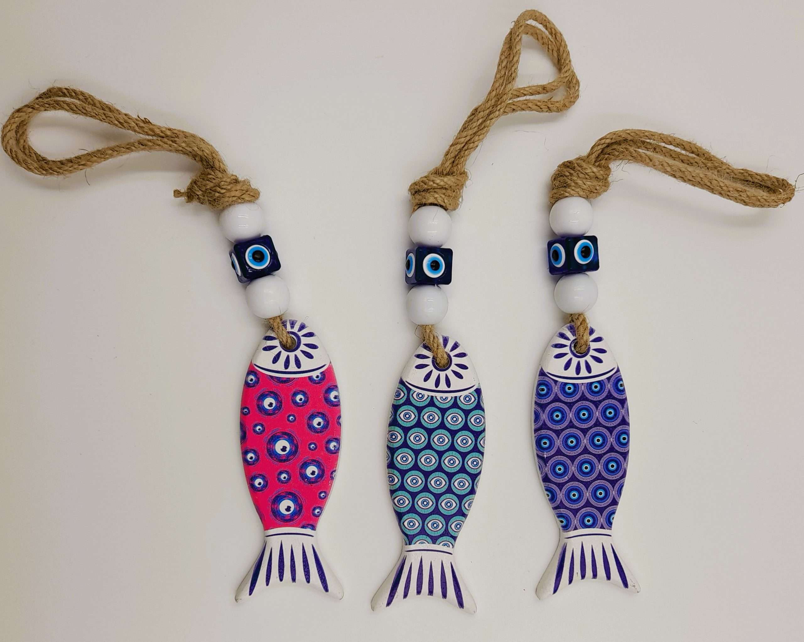 Nazar Evil Eye Fish Wall Hanging- Assorted – Carolina Trading