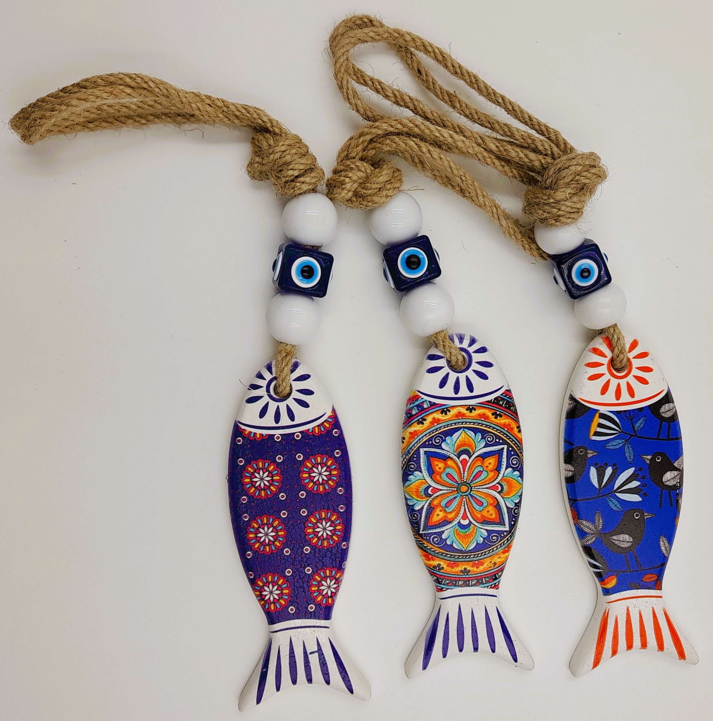 Nazar Evil Eye Fish Wall Hanging- Assorted – Carolina Trading