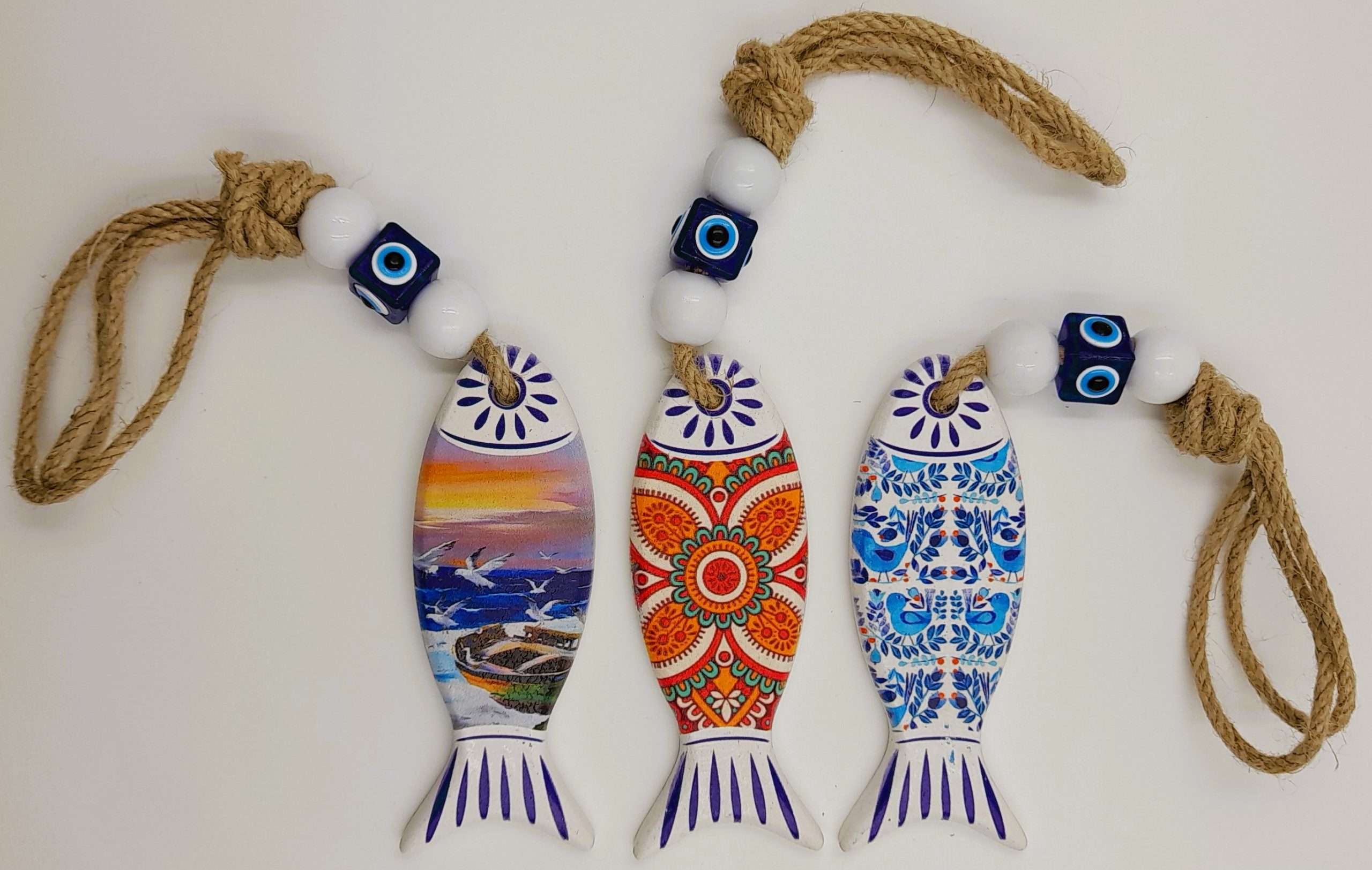 Nazar Evil Eye Fish Wall Hanging- Assorted – Carolina Trading